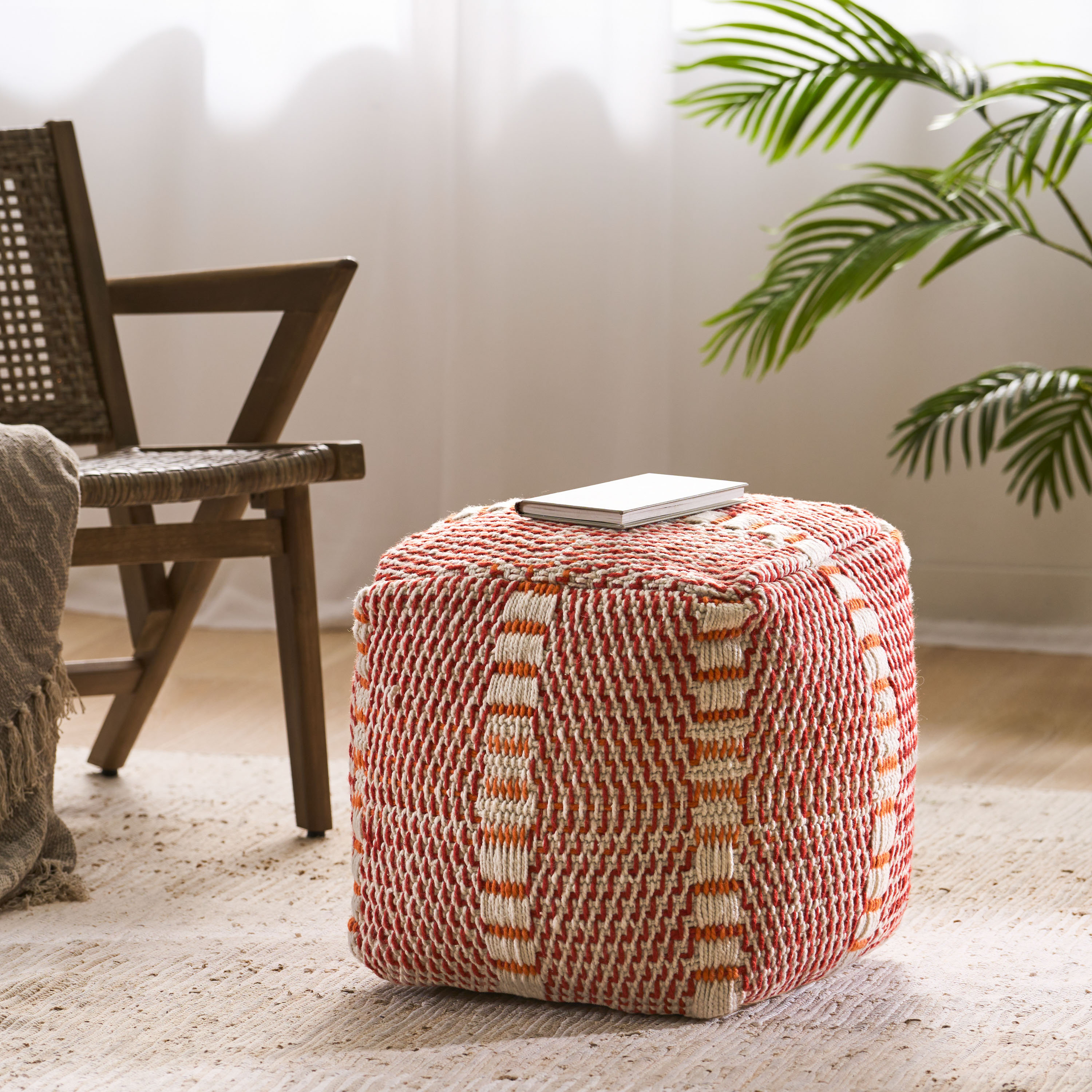 Bay Isle Home Zain Boho Outdoor Ottoman with Cushion Reviews Wayfair